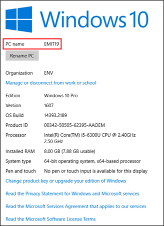 Identifying the Name of a Computer - Review - Envision IT